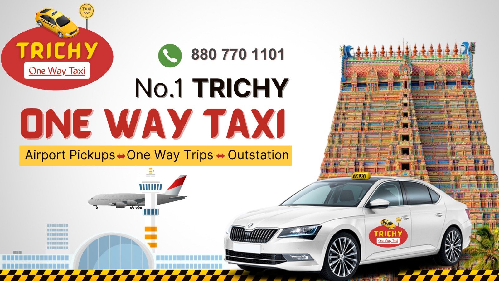 One Way Taxi Trichy | Book @ ₹12/km | 24/7 AC Cabs